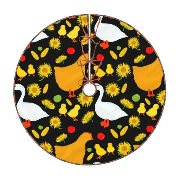 Bogiau Farm Goose Pattern Christmas Tree Skirt with Ties , Christmas ...