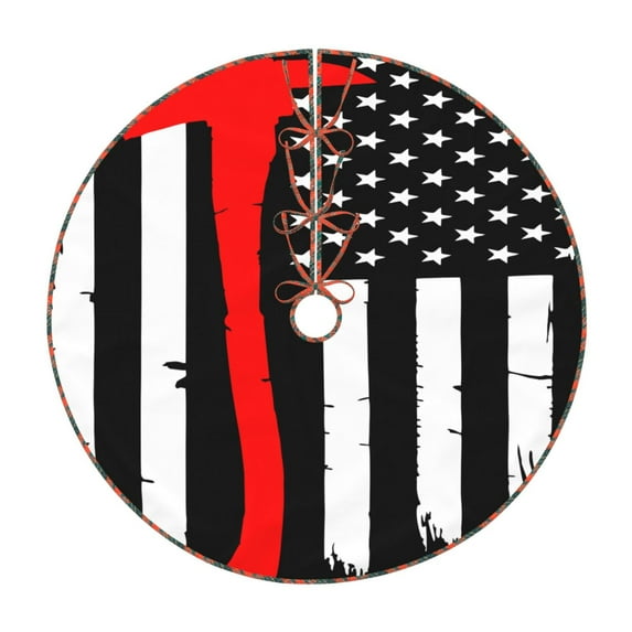 Bogiau Firefighters USA Flag Pattern Christmas Tree Skirt with Ties ...