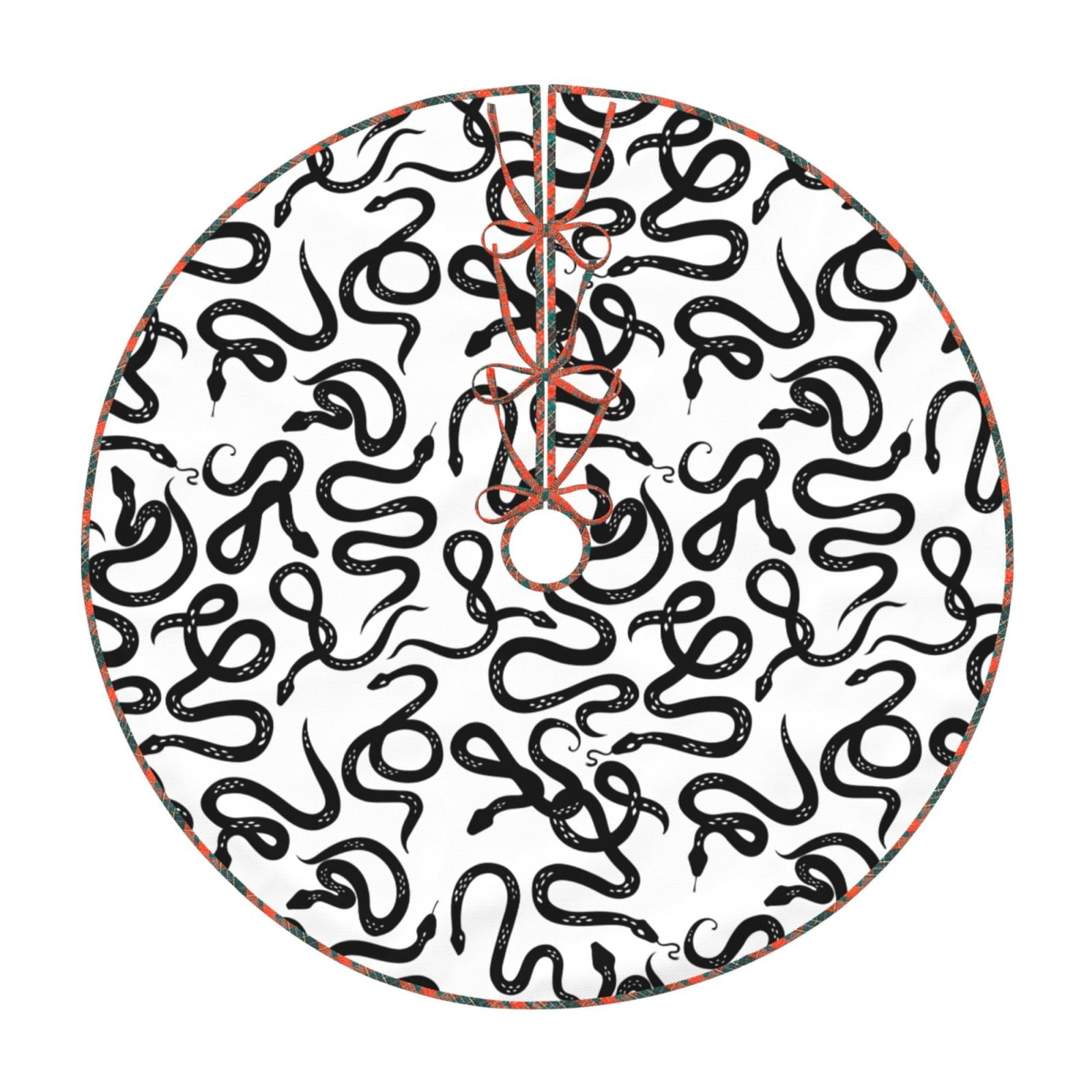 Bogiau Hand Drawn Snake Pattern Christmas Tree Skirt with Ties ...