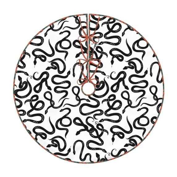 Bogiau Hand Drawn Snake Pattern Christmas Tree Skirt with Ties ...
