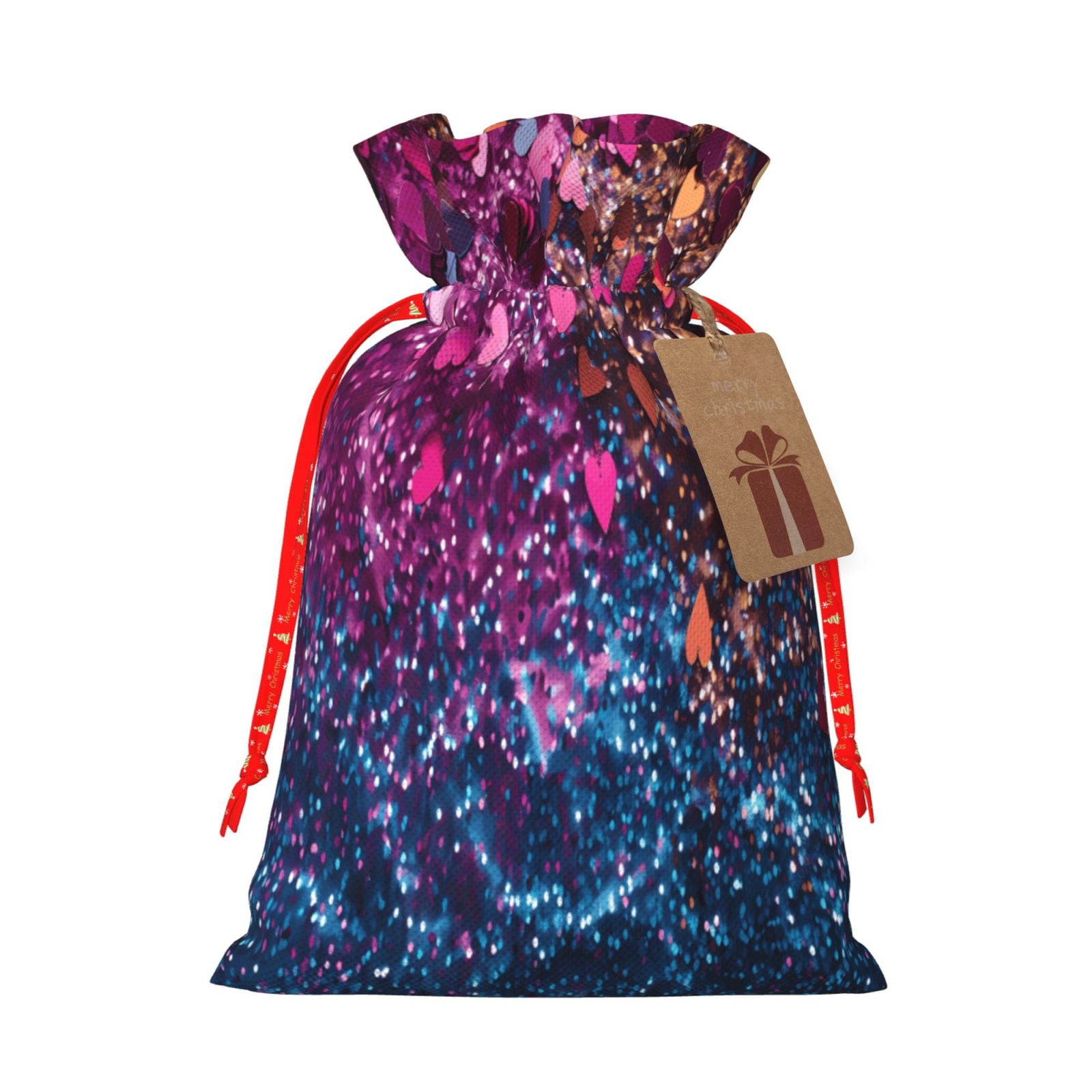 Bogiau Heart Confetti on Glitter Pattern Christmas Gift Bags ,Party ...