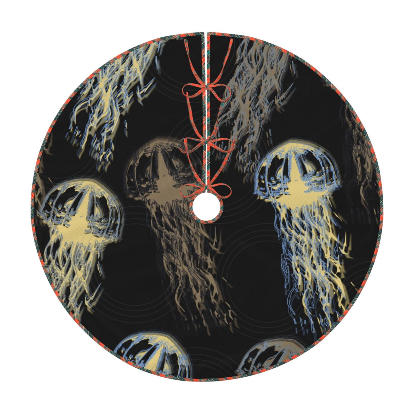 Bogiau Jellyfish Pattern Christmas Tree Skirt with Ties , Christmas ...