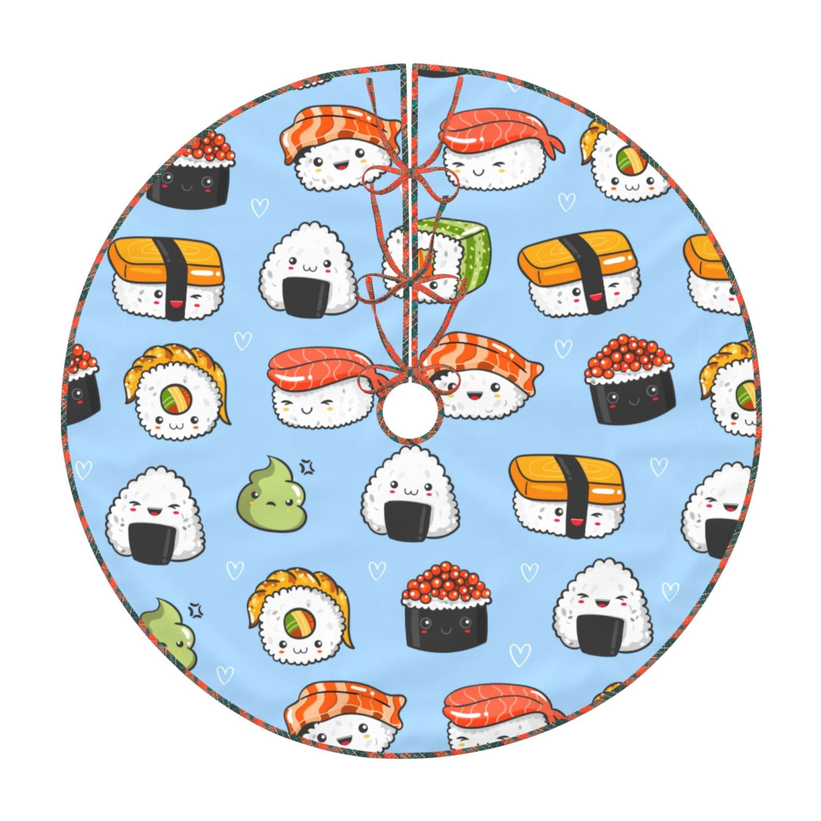 Bogiau Kawaii Sushi Pattern Christmas Tree Skirt with Ties , Christmas ...
