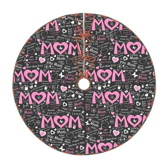 Bogiau Lovely Mom Ever Pattern Christmas Tree Skirt with Ties ...