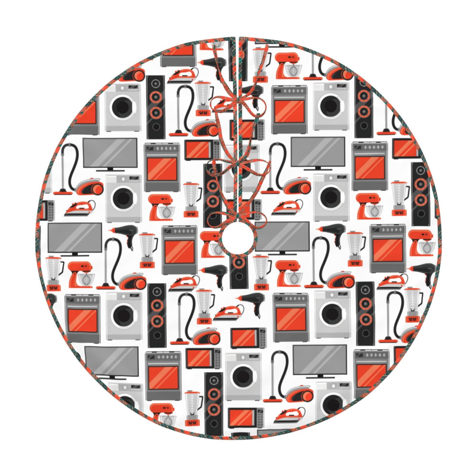 Bogiau Modern Life Pattern Christmas Tree Skirt with Ties , Christmas ...