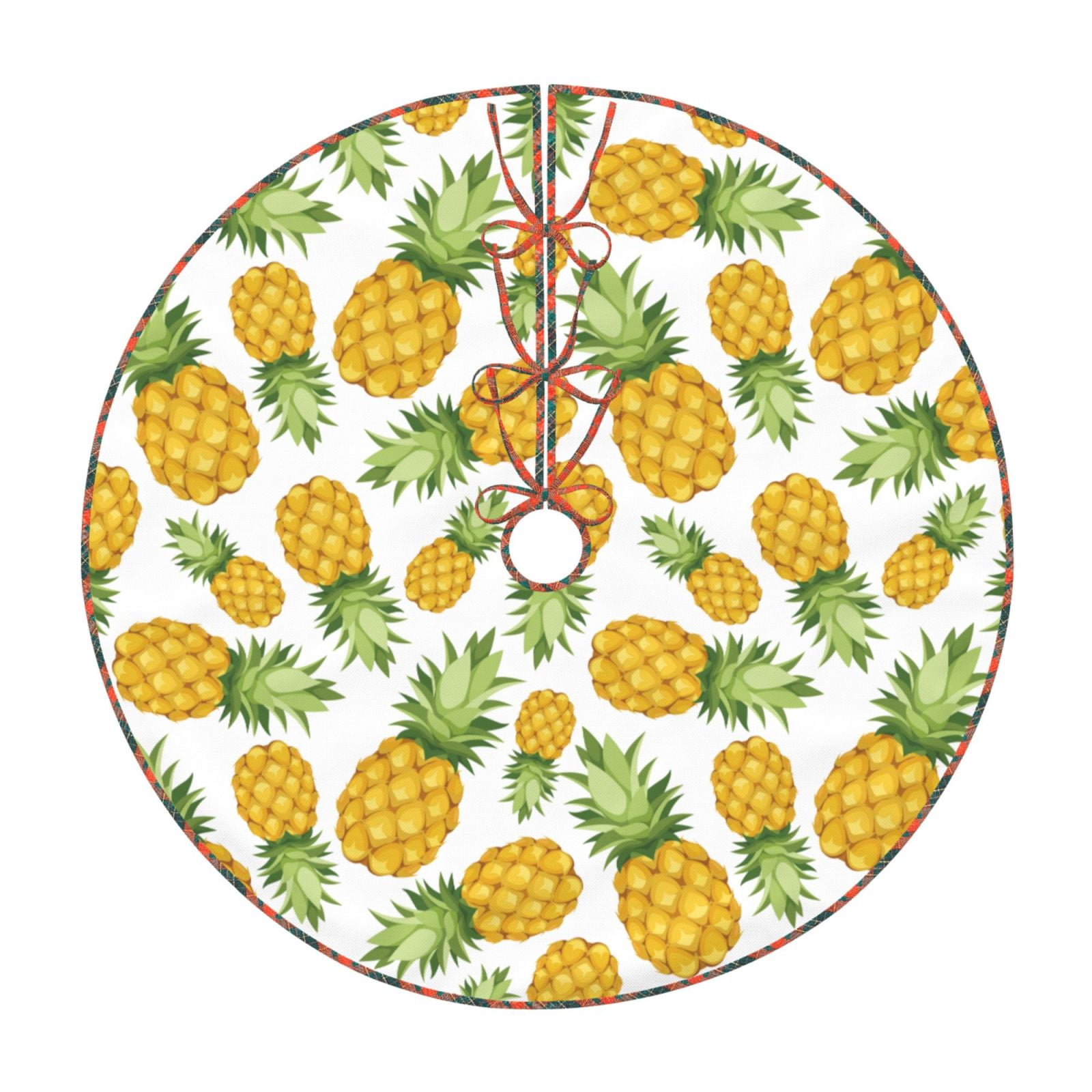 Bogiau Pineapple Pattern Christmas Tree Skirt with Ties , Christmas ...