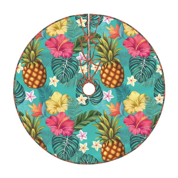 Bogiau Pineapple Pattern Christmas Tree Skirt with Ties , Christmas ...