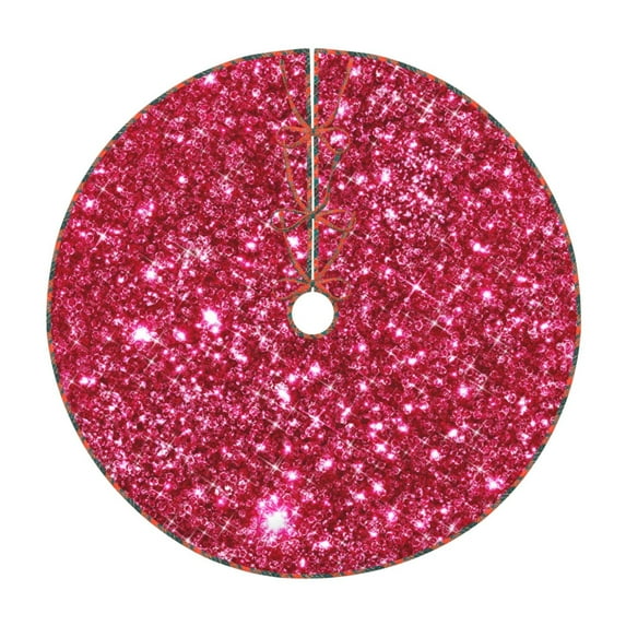 Bogiau Pink Glitter Pattern Christmas Tree Skirt with Ties , Christmas ...