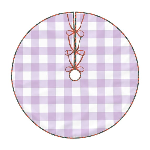 Bogiau Purple Checkboard Pattern Christmas Tree Skirt with Ties ...