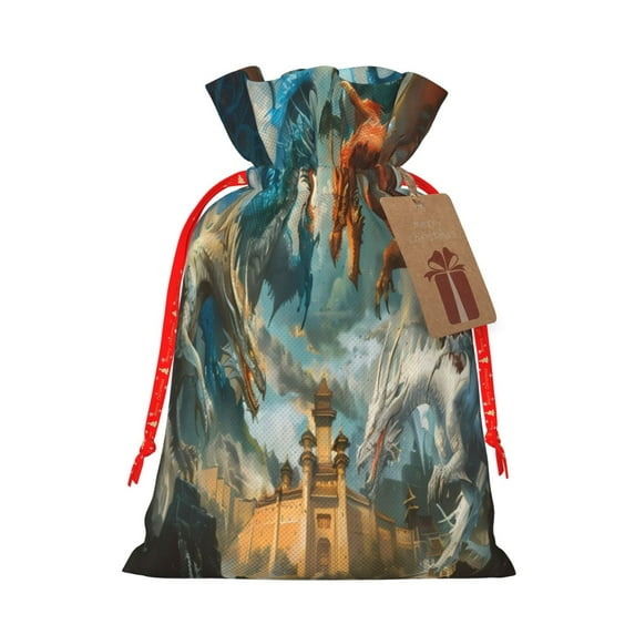 Bogiau Red Blue Dragon Battle Epic Pattern Christmas Gift Bags ,Party ...