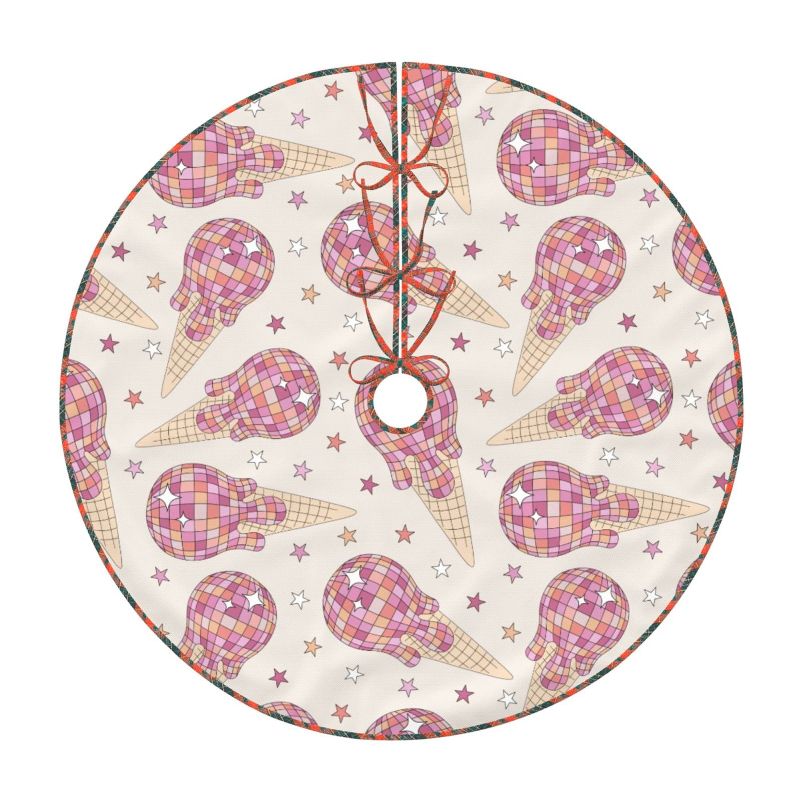 Bogiau Sparkling Ice Cream Pattern Christmas Tree Skirt with Ties ...