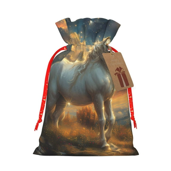 Bogiau Starry Sky White Horse Pattern Christmas Gift Bags ,Party Gift ...