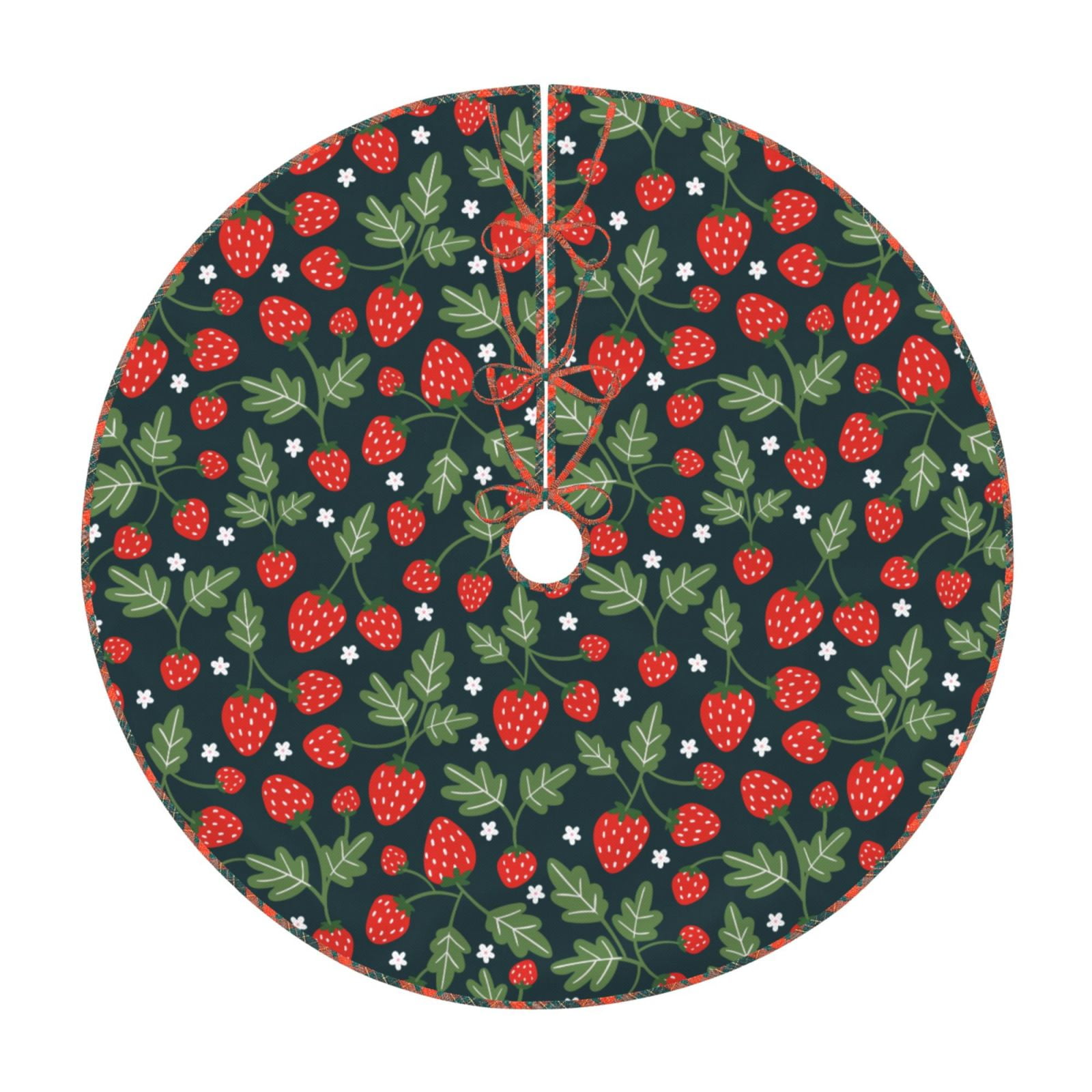 Bogiau Strawberry Pattern Christmas Tree Skirt with Ties , Christmas ...