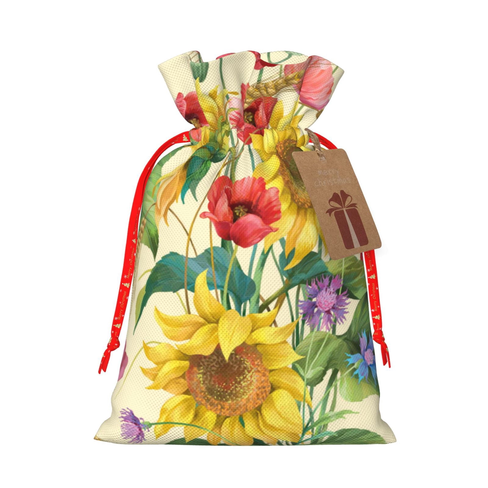 Bogiau Sunflower Cornflower Poppy Pattern Christmas Gift Bags ,Party ...