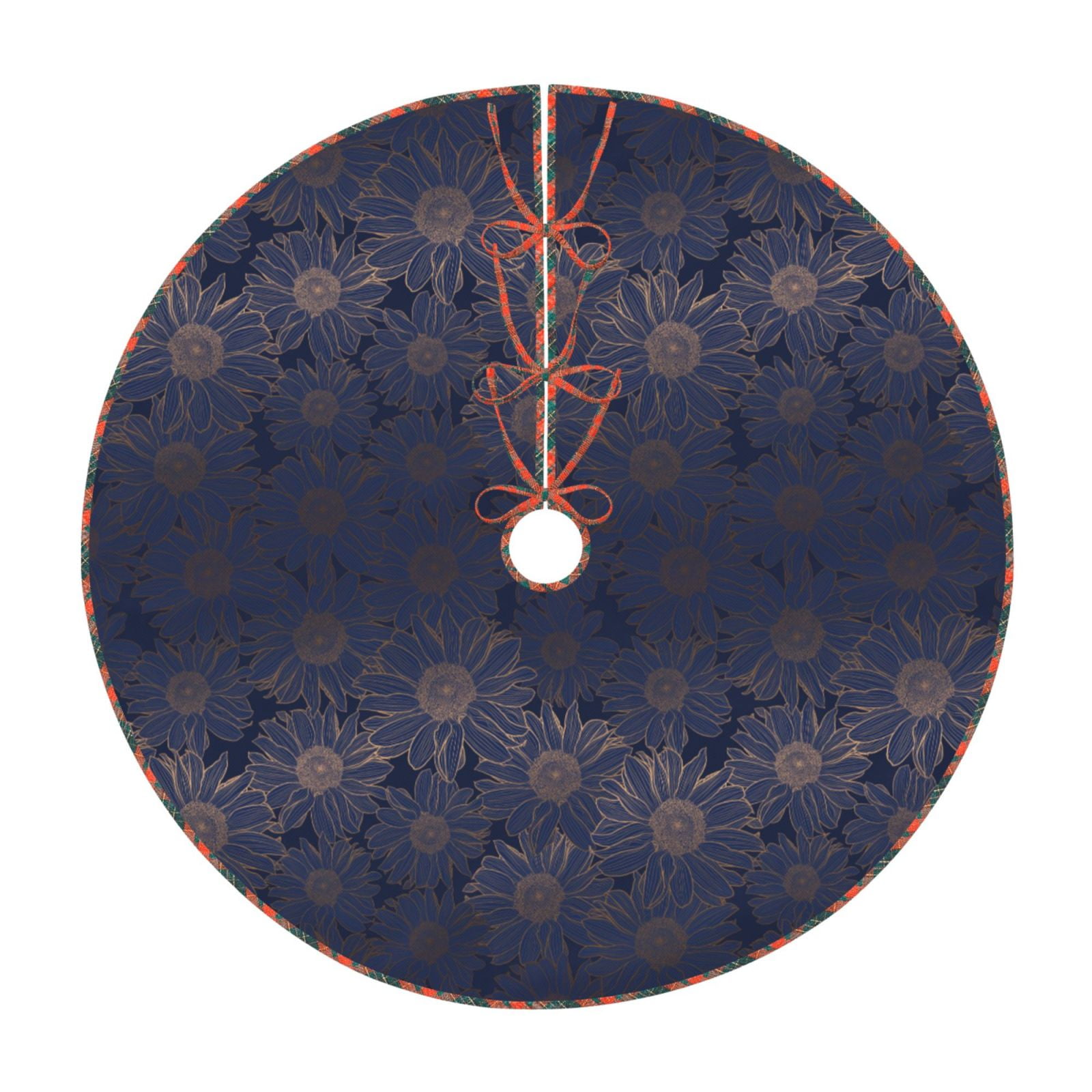 Bogiau Sunflowers Pattern Christmas Tree Skirt with Ties , Christmas ...