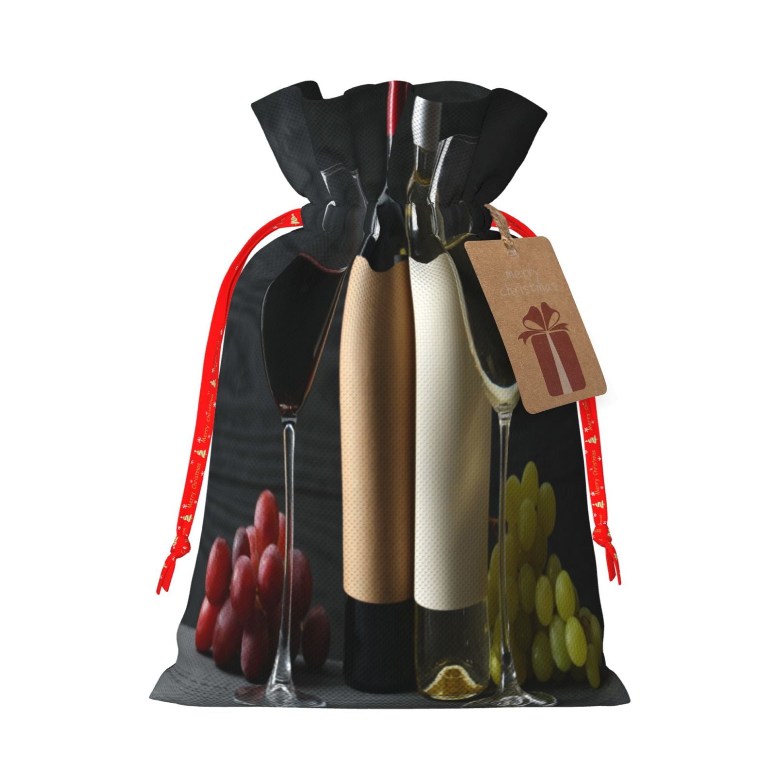 Bogiau Two Bottles Of Red And White Wine Pattern Christmas Gift Bags ...