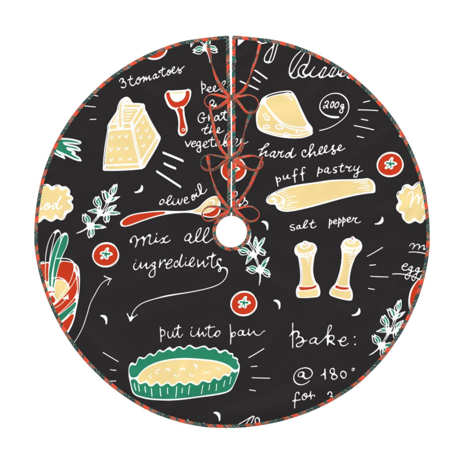 Bogiau Vegetable Quiche Pattern Christmas Tree Skirt with Ties ...