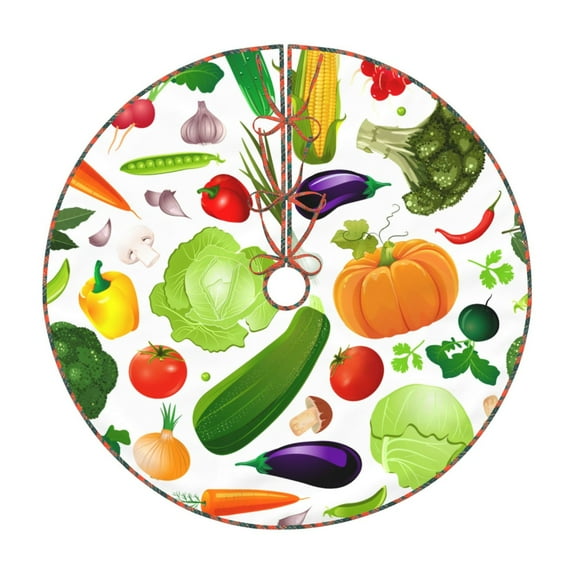 Bogiau Vegetables2 Pattern Christmas Tree Skirt with Ties , Christmas ...