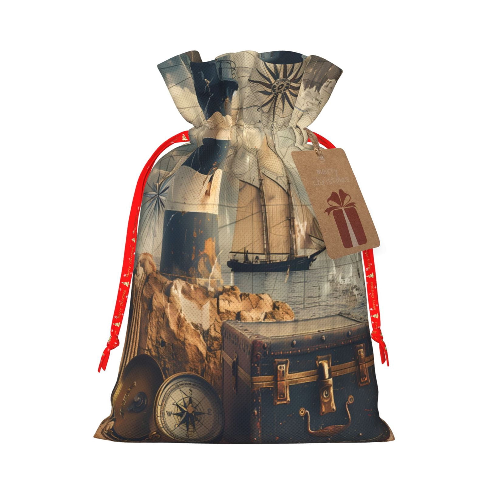 Bogiau Vintage Nautical Lighthouse Pattern Christmas Gift Bags ,Party ...