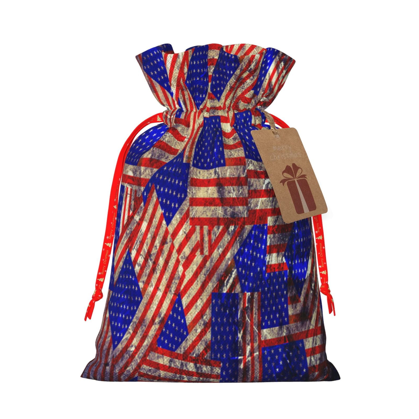 Bogiau Vintage USA Flag Pattern Christmas Gift Bags ,Party Gift Bag ...