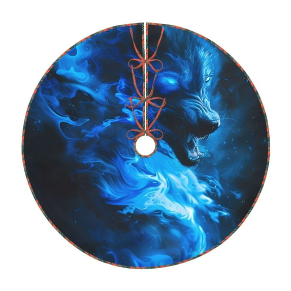 Bogiau Wolf Pattern Christmas Tree Skirt with Ties , Christmas Tree ...