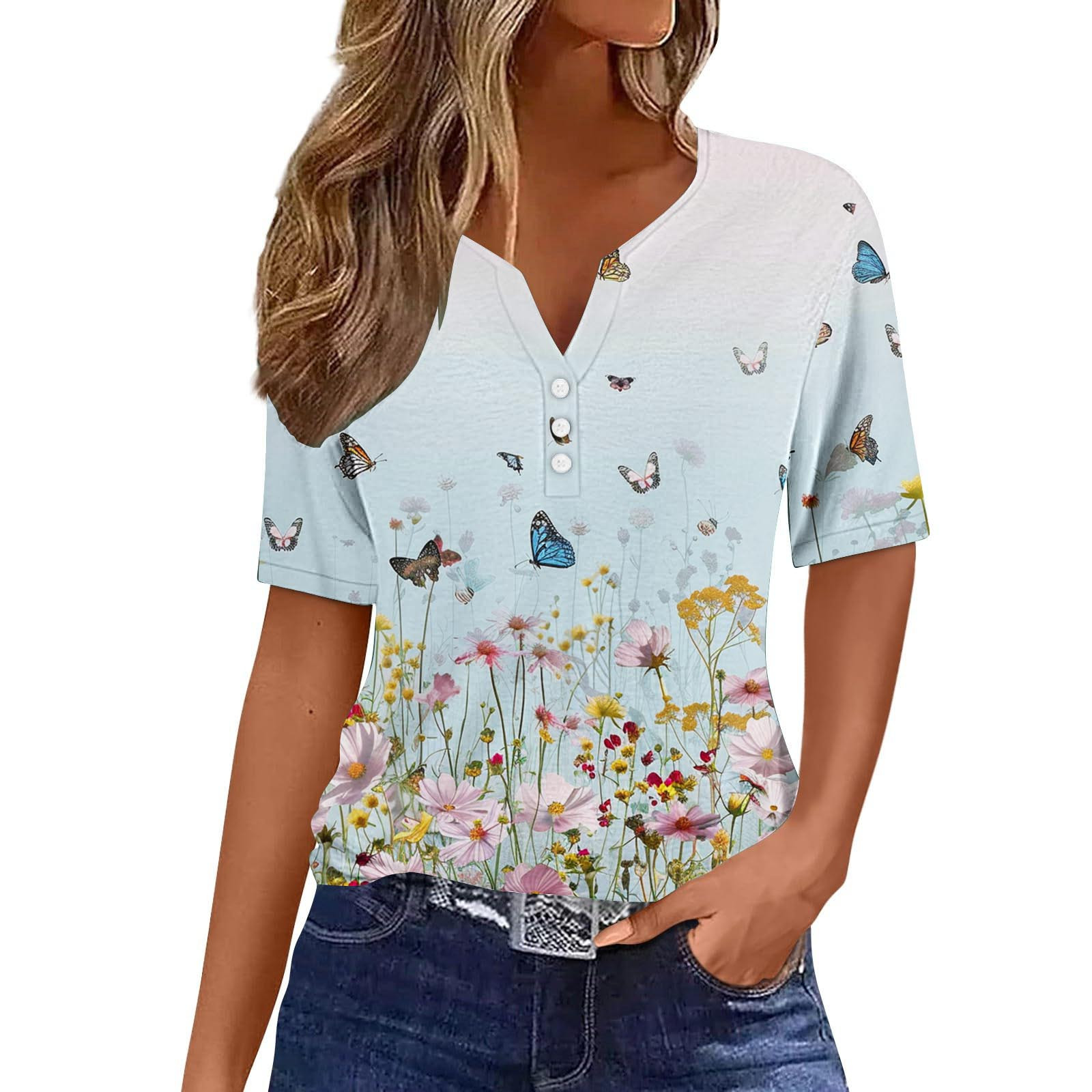 Bogo Beautiful Blouses For Women 2025 Womens Tops Casual 3/4 Sleeves ...