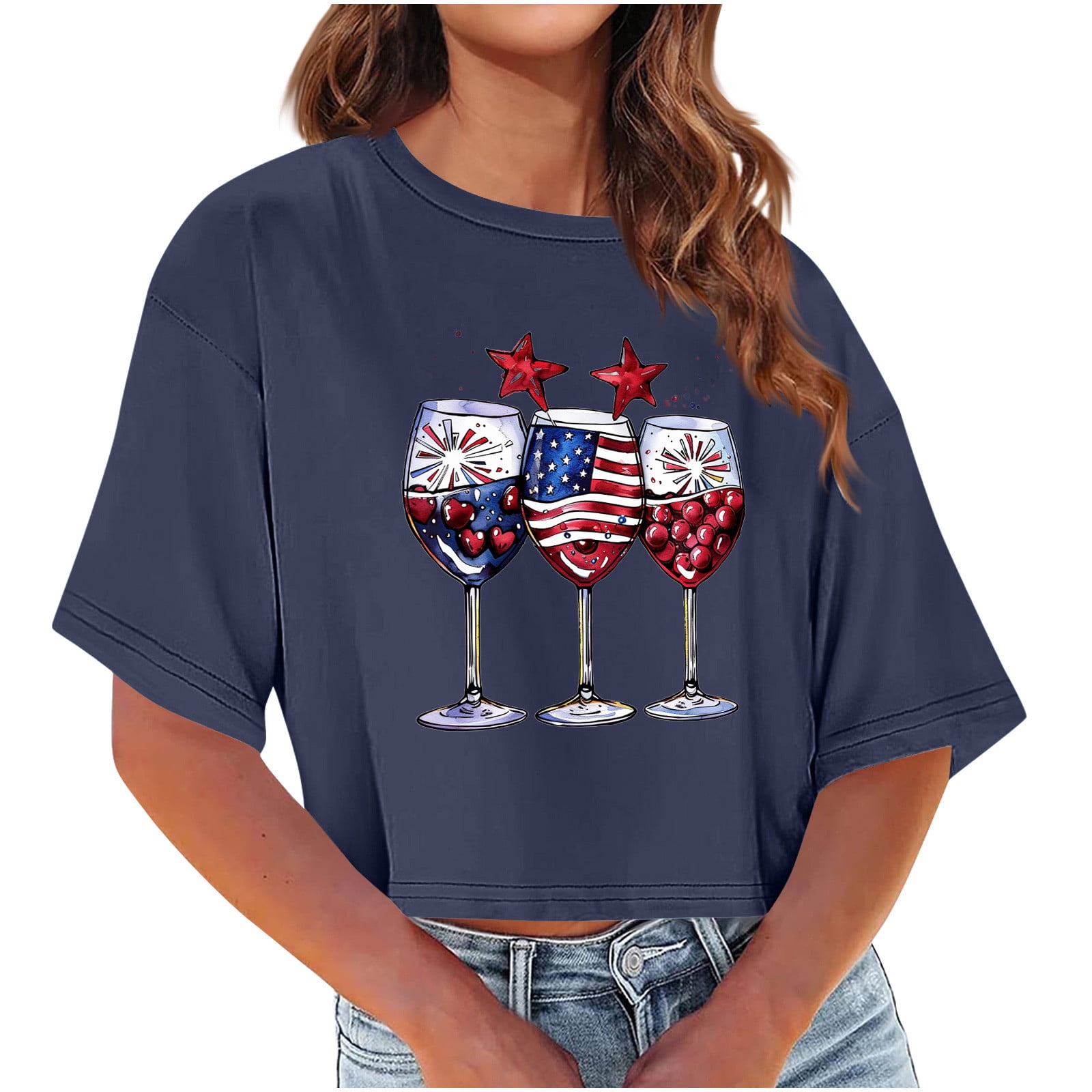 Bogo Cute Summer Tops For Teens 2025 Trendy Womens Tops Short Sleeve ...