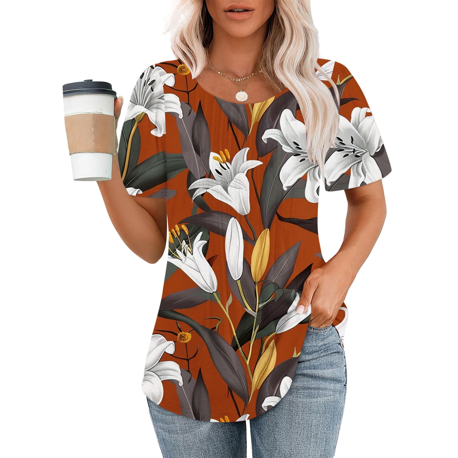 Bogo Spring Blouses For Women 2025 Trendy Womens Tops Short Sleeve ...
