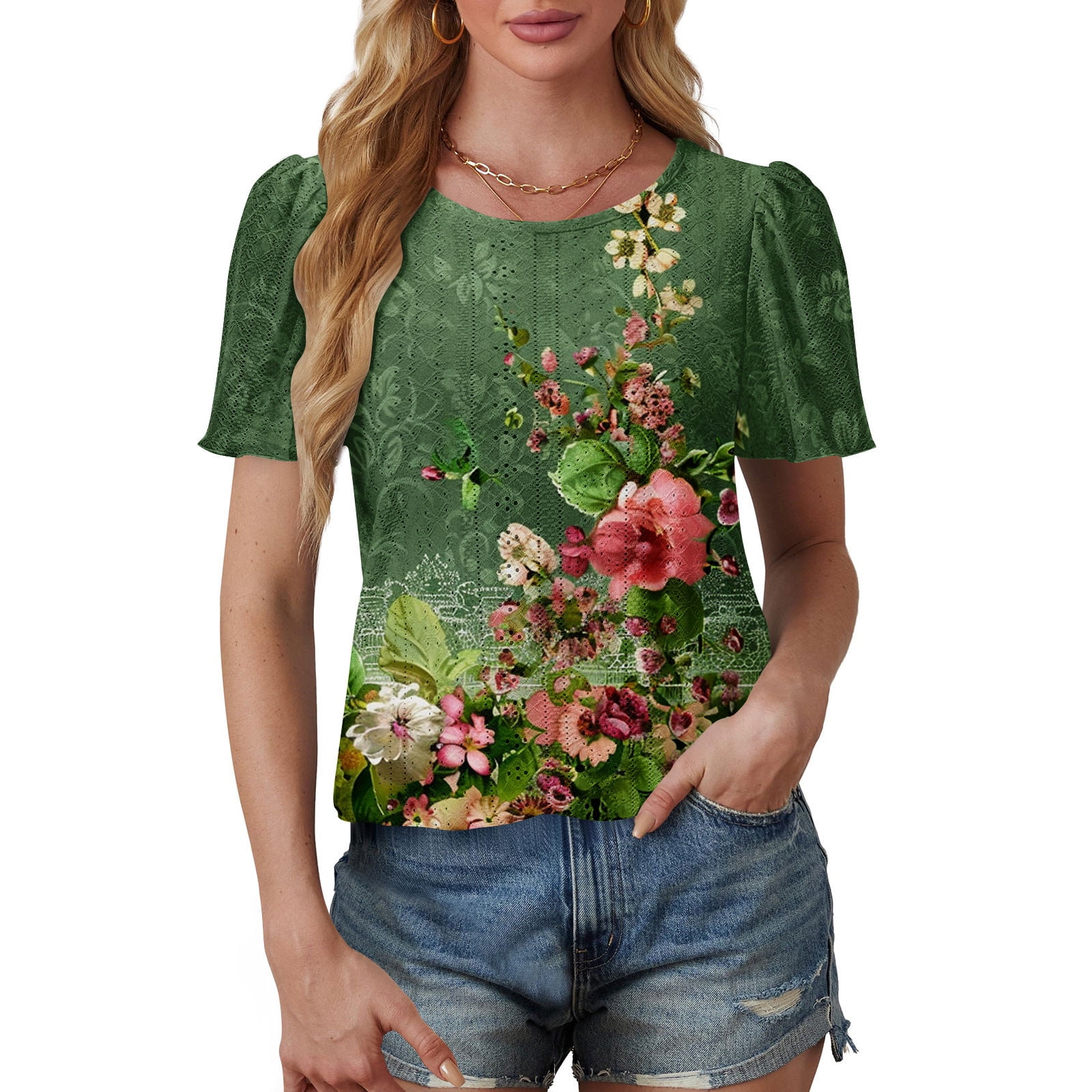 Bogo Spring Blouses For Women 2025 Womens Summer Tops Elbow Length ...