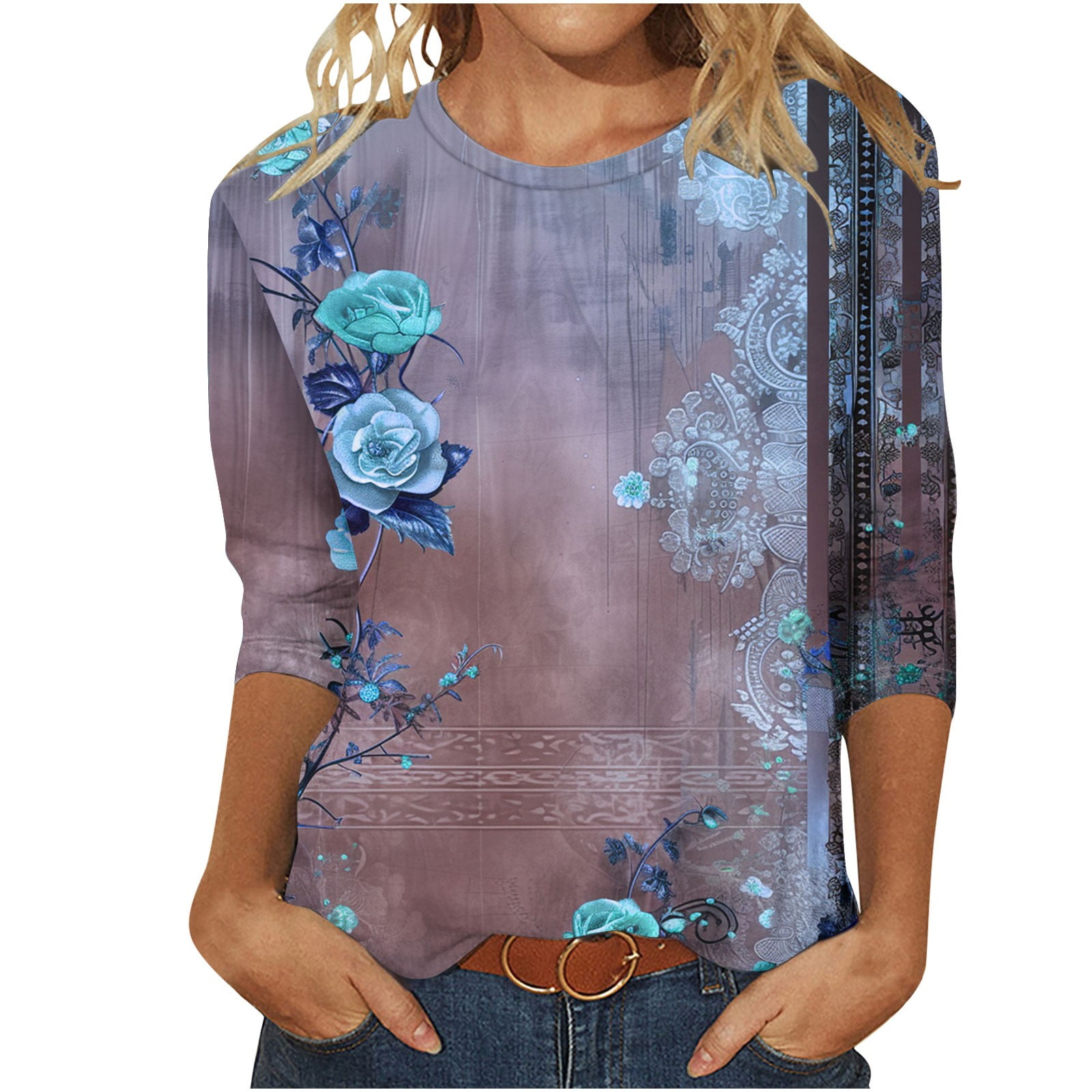 Bogo Summer 2025 Womens Fashion Tops Womens Tops Dressy Casual 3/4 ...