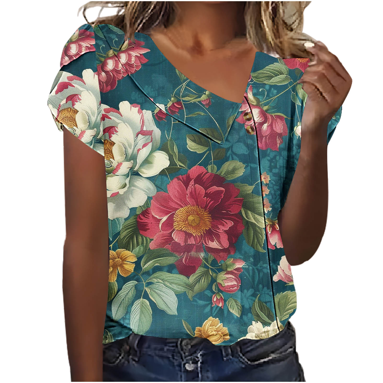 Summer Tops For Women 2026 Vacation Beach Womens Tops Short Sleeve ...