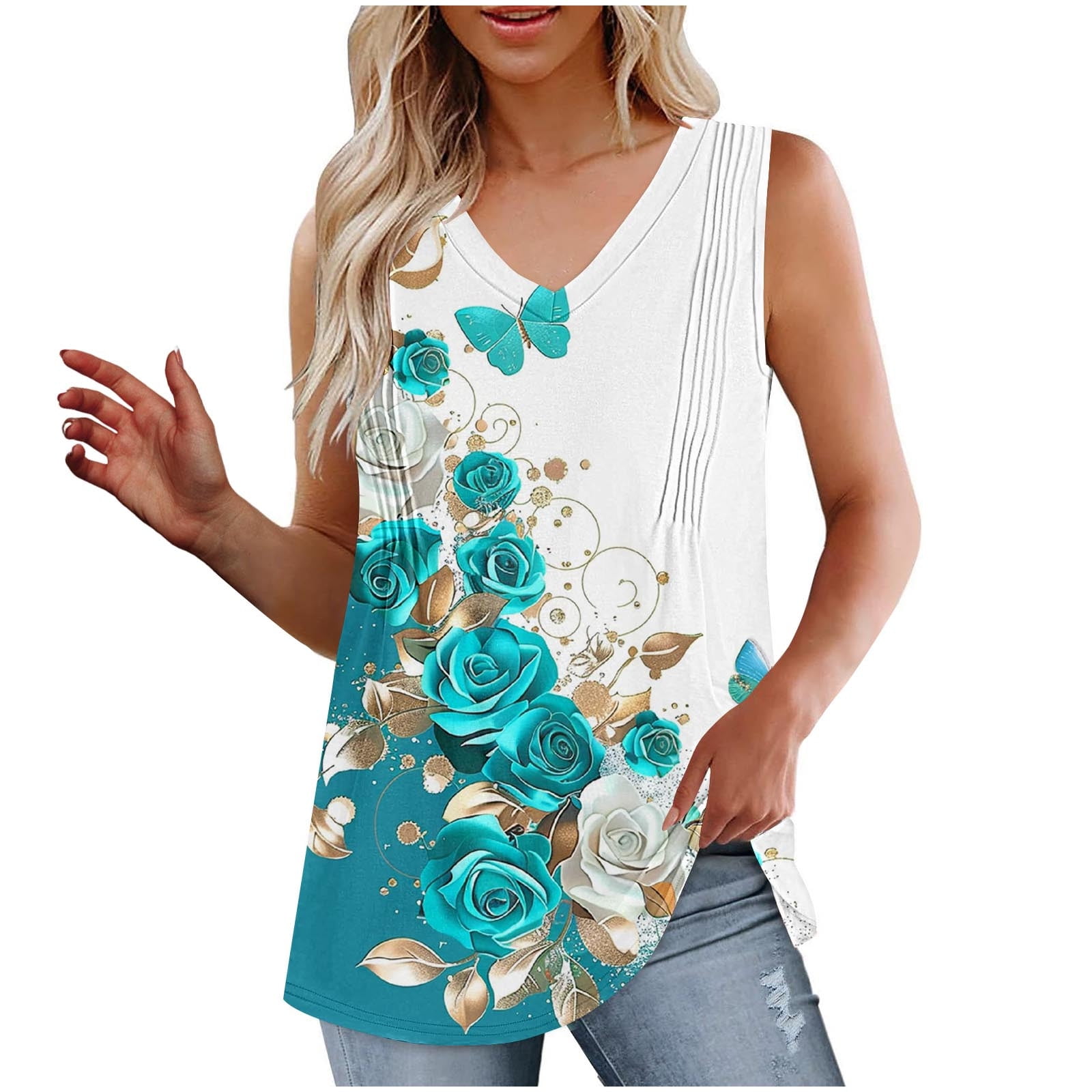 Bogo Summer Tops For Women 2025 Vacation Long White Tank Tops For Women ...