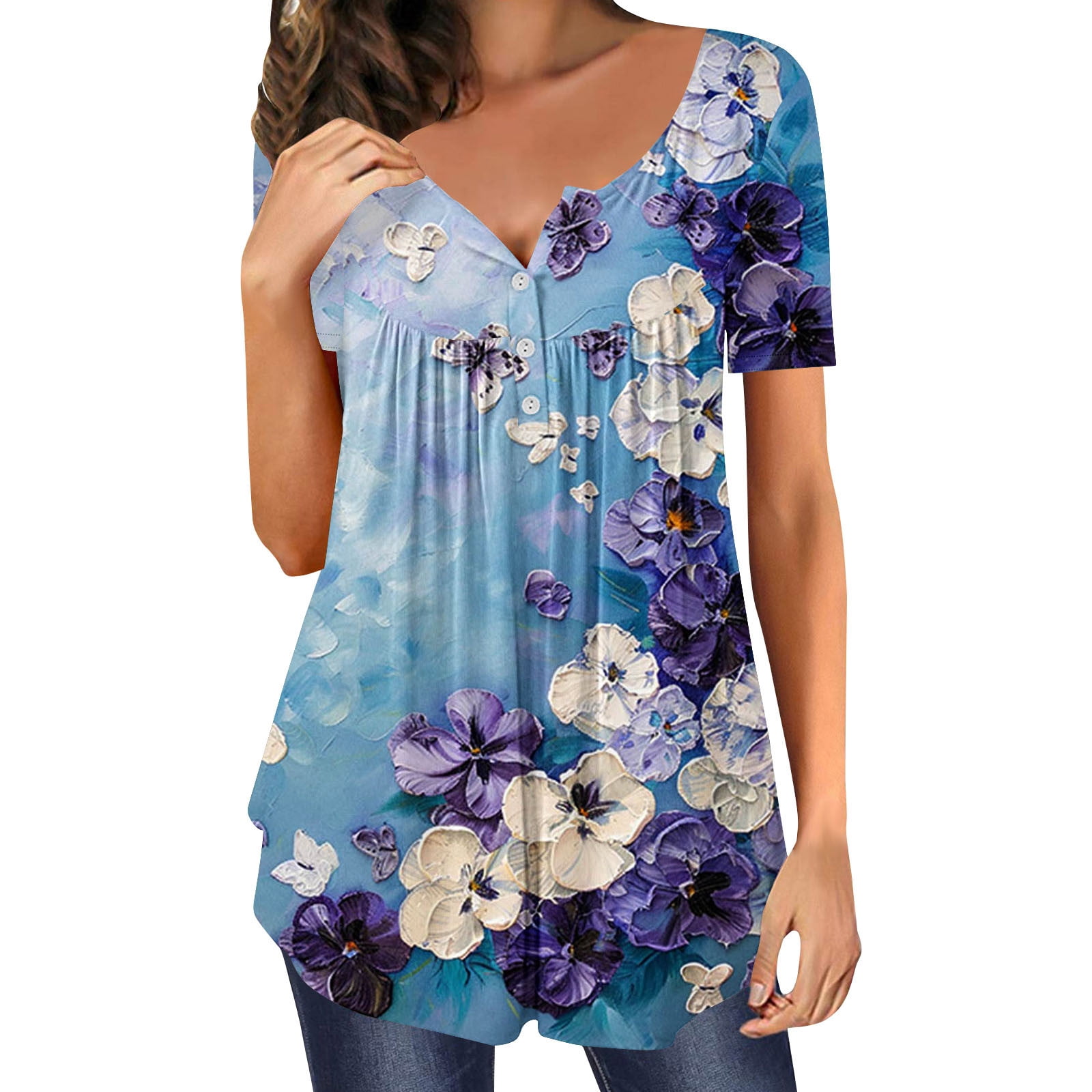 Bogo Summer Tops For Women 2025 Vacation Womens Tops Dressy Casual 3/4 ...