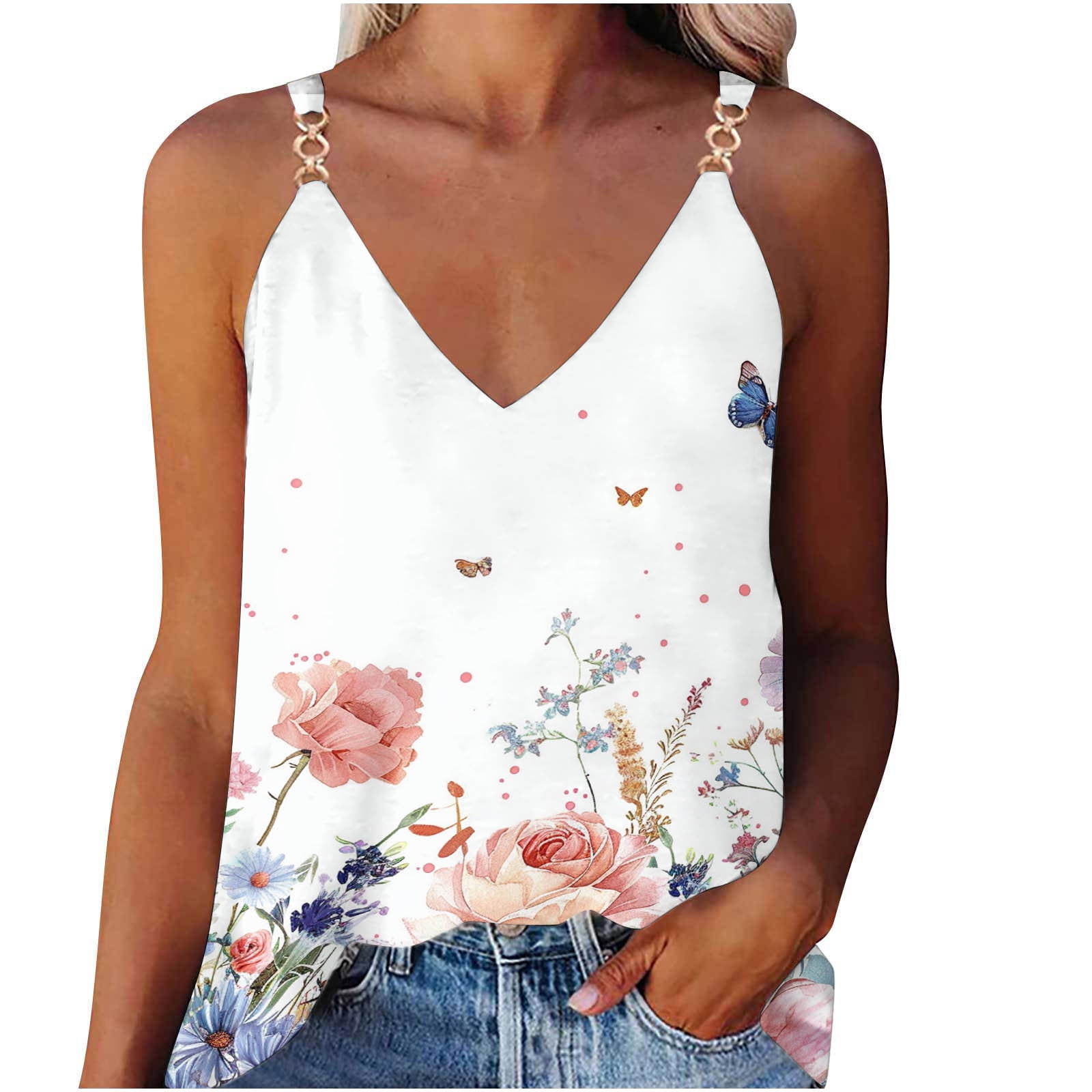 Bogo Summer Tops For Women 2025 White Racerback Tank Top Woman Crop ...