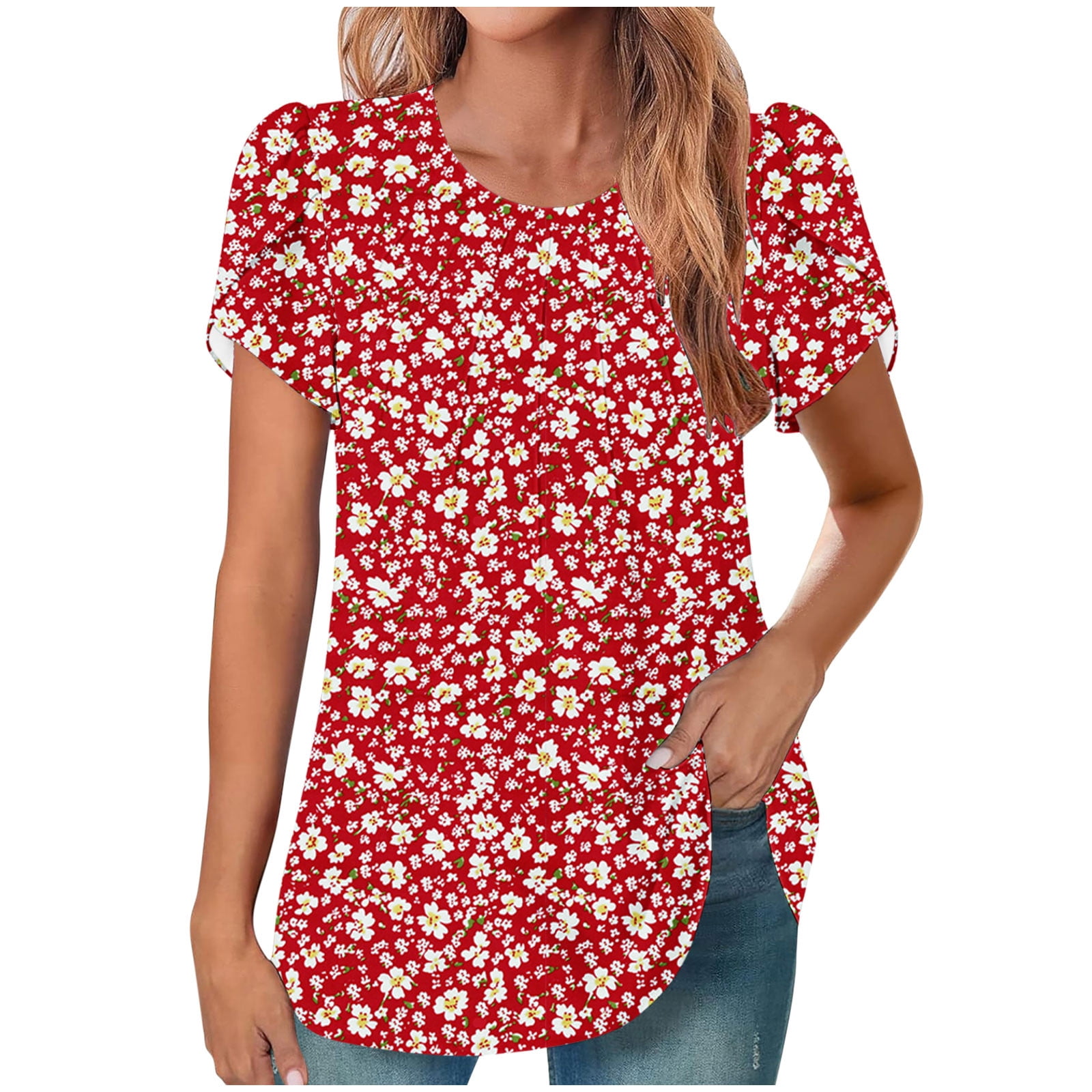 Bogo Tops For Women Trendy Summer Cotton Womens Workout Tops Short ...