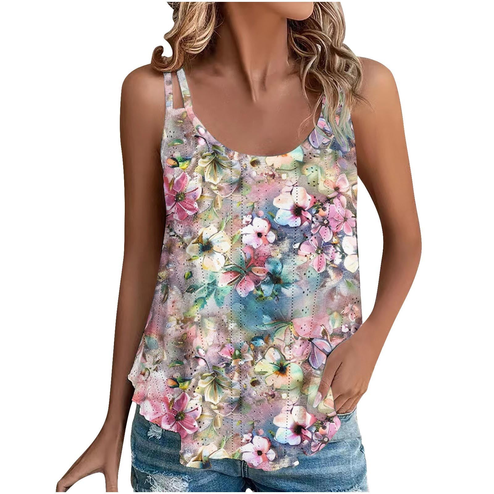 Womens Summer Tops Dressy Casual Sexy Extra Long White Tank Tops For ...