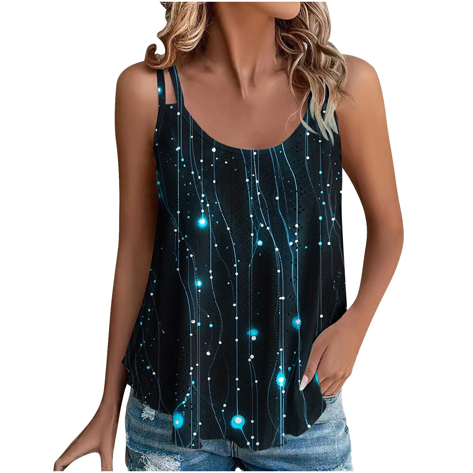 Bogo Womens Summer Tops Dressy Off Shoulder Sleeveless Tank Tops For ...