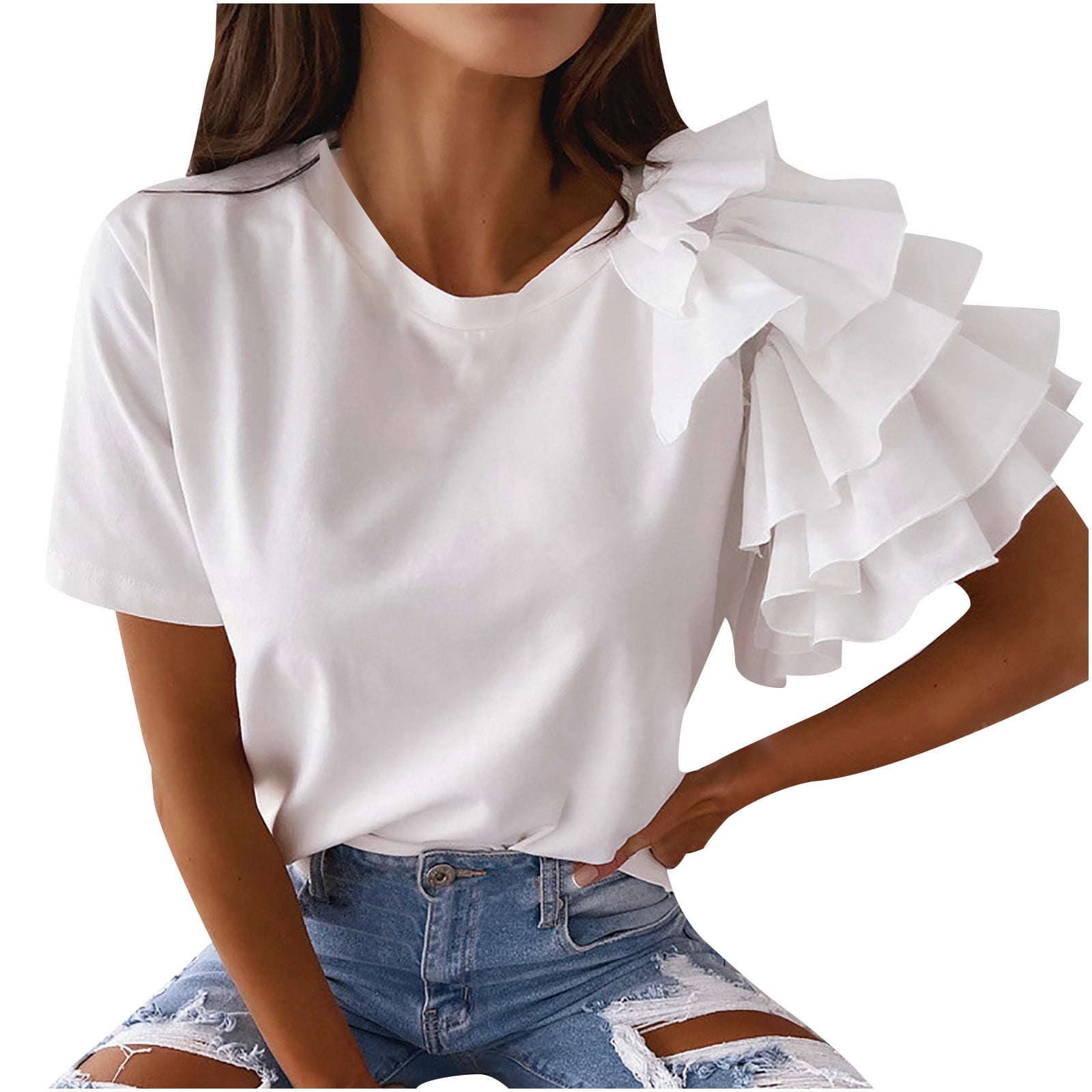 Bogo Womens Summer Tops Trendy 2025 Womens Summer Tops Casual Short ...