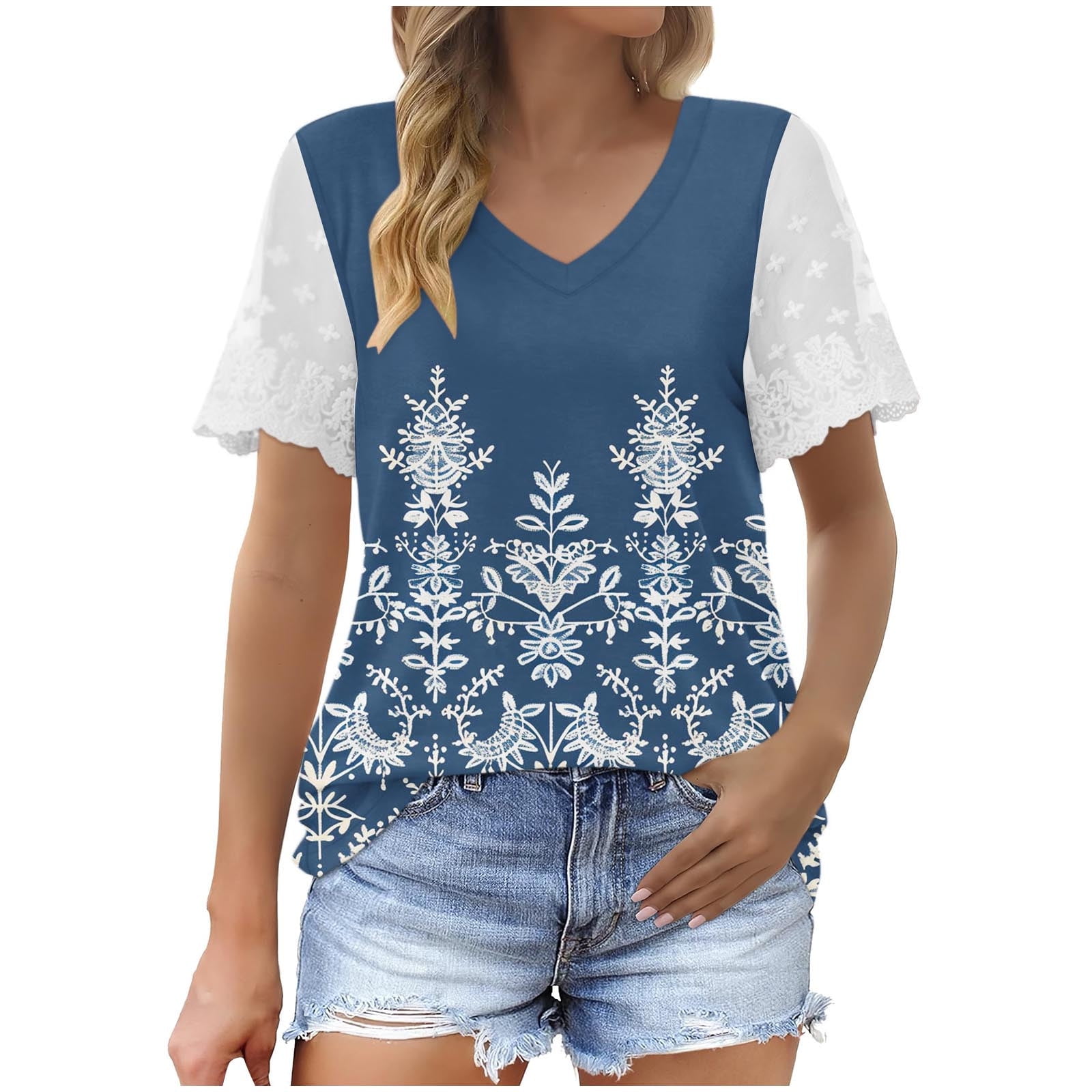 Bogo Womens Tops Trendy Summer 2025 Womens Short Sleeve Tops Tight ...