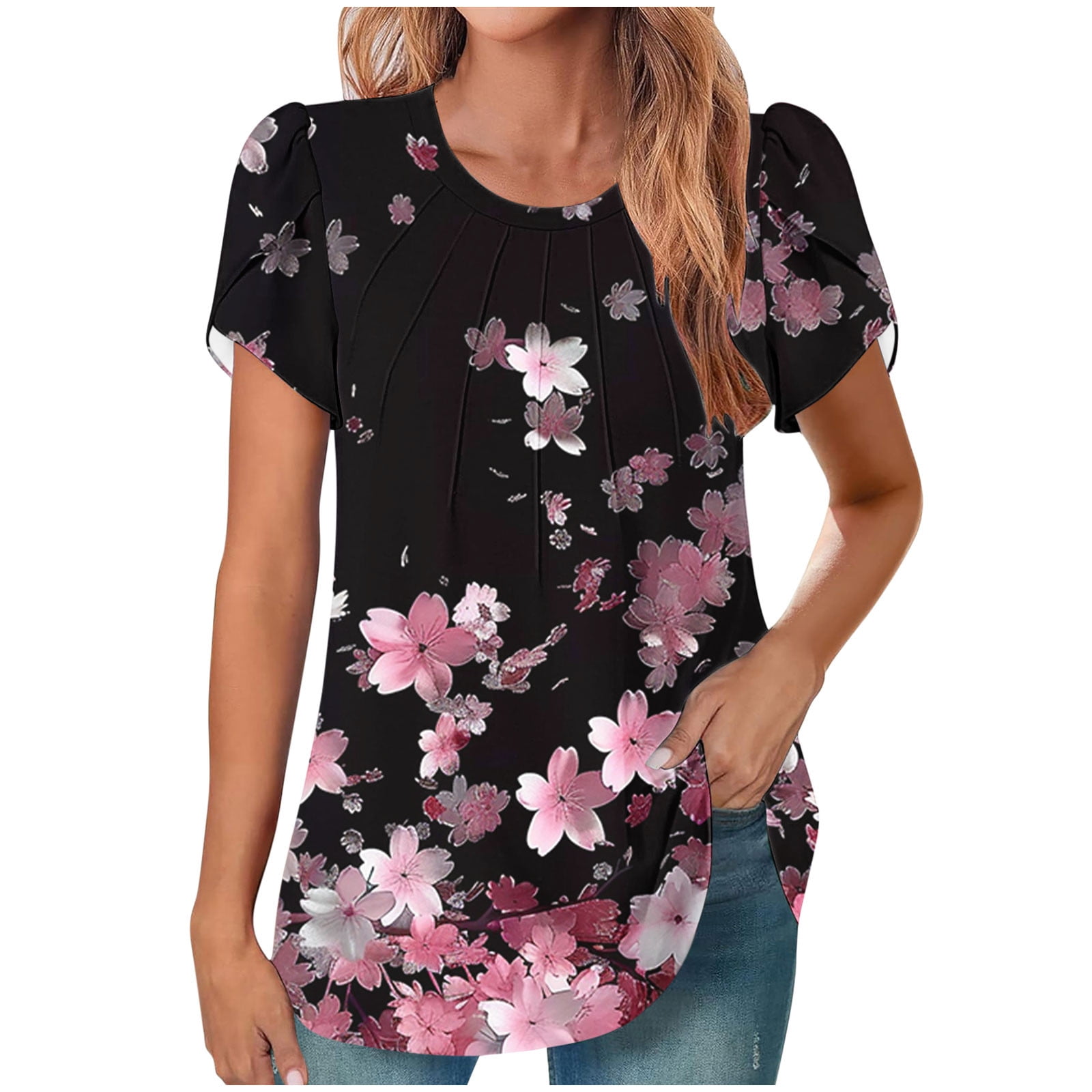 Bogo Womens Tops Trendy Summer 2025 Womens Tops Short Sleeve Dressy ...