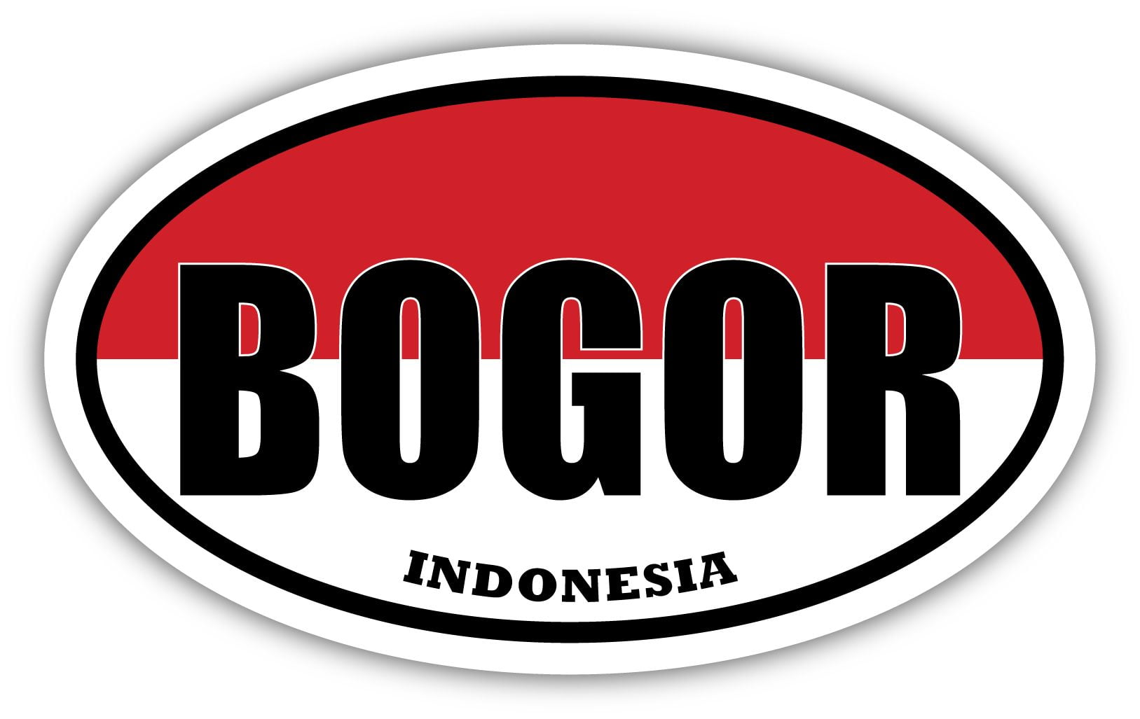 Bogor Indonesia Flag Oval Decal Vinyl Bumper Sticker 3x5 inches ...