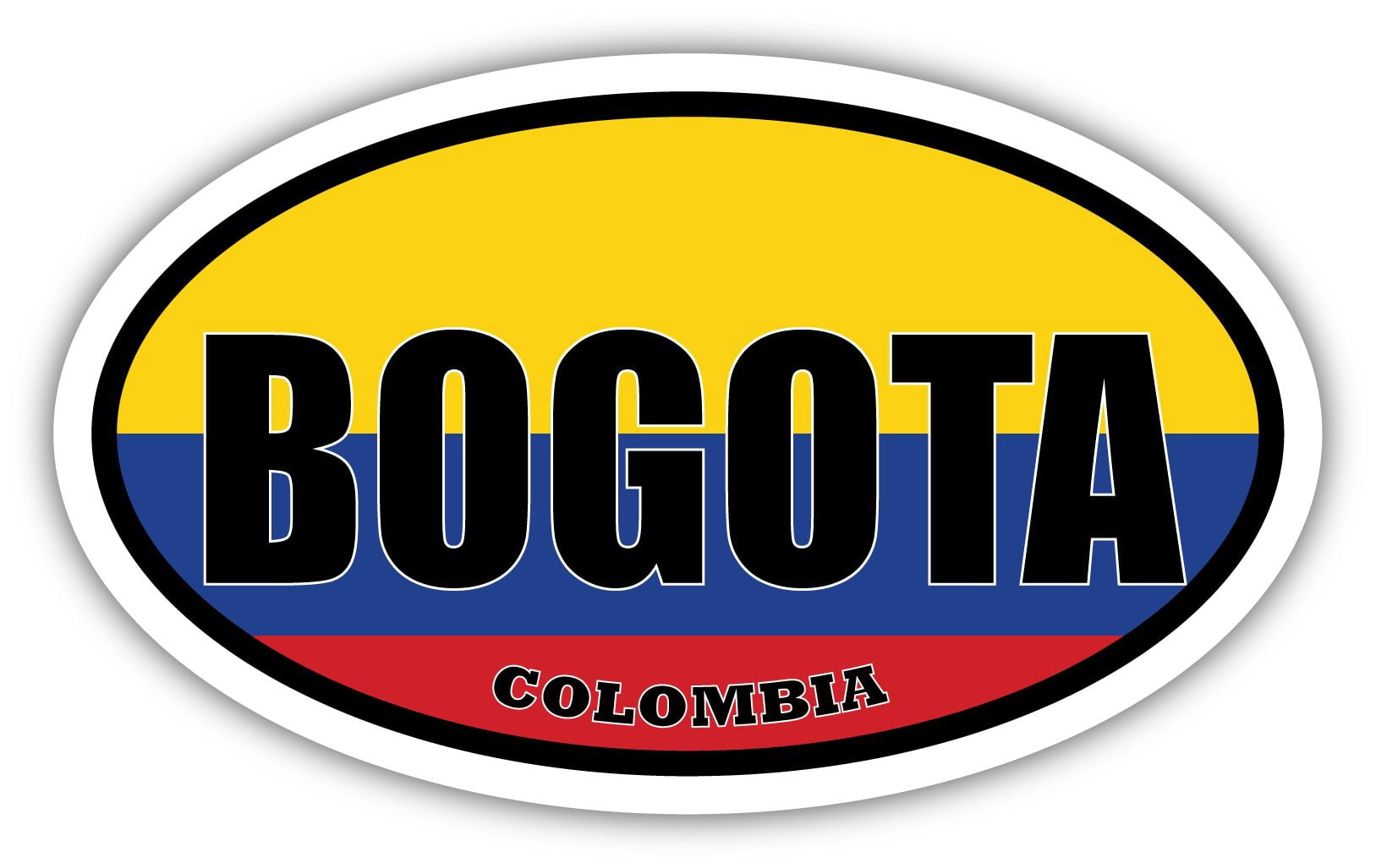 Bogota Colombia Flag Oval Decal Vinyl Bumper Sticker 3x5 inches ...