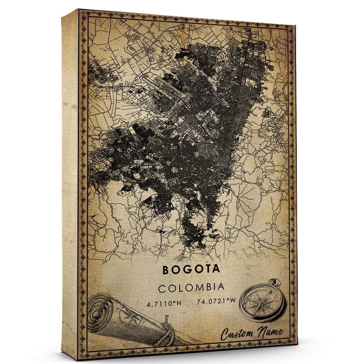 Bogota Map Poster, Colombia Map Art Poster, Canvas, Bogota Map City ...