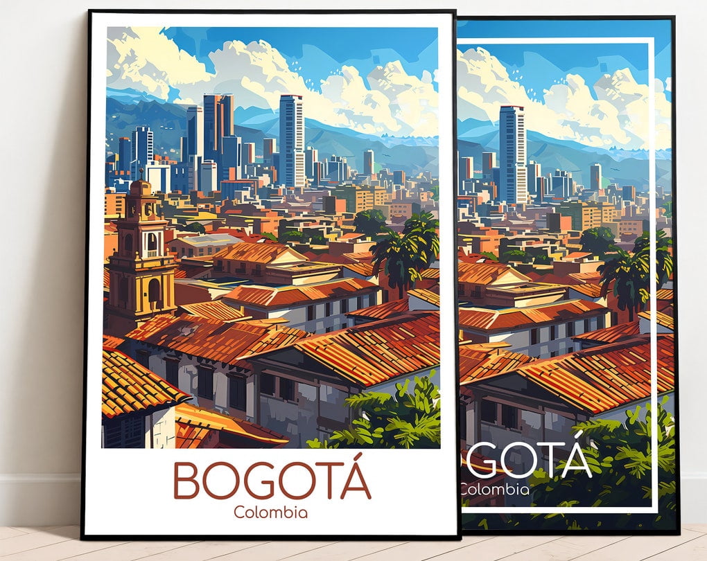 Bogota Travel Poster Bogota Poster Wall Art Colombia Vintage Poster ...