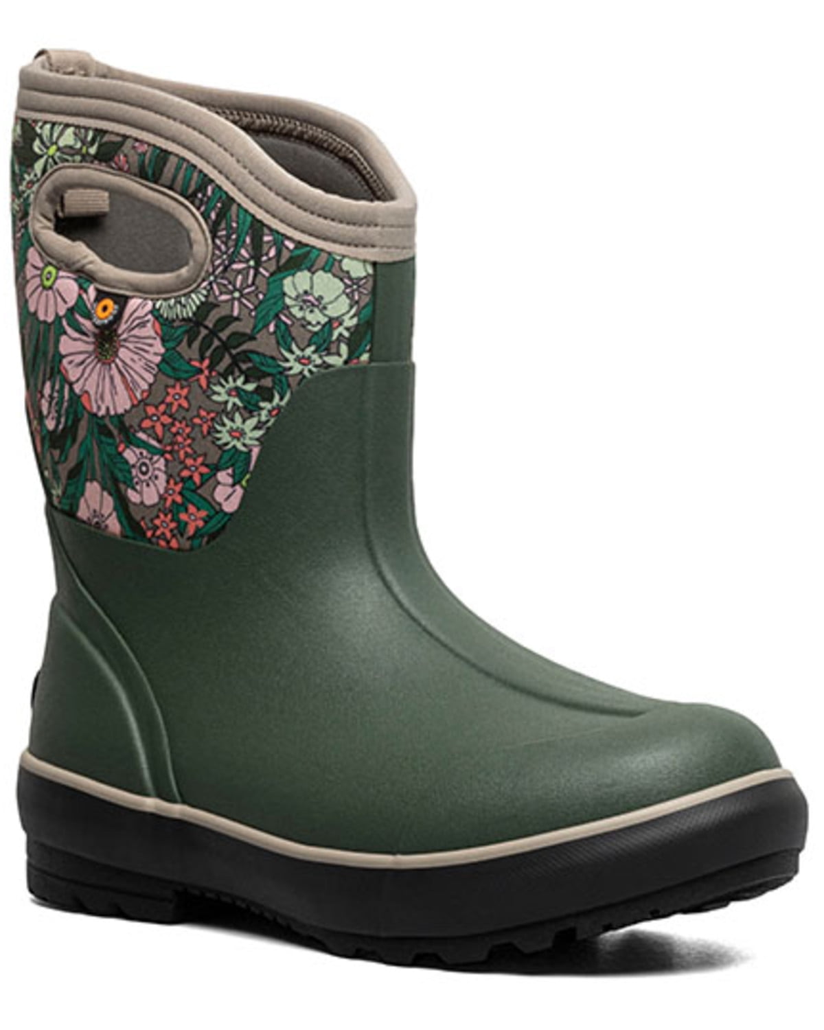 Bogs Women's Classic Ii Mid Vintage Floral Rubber Boot Round Toe ...