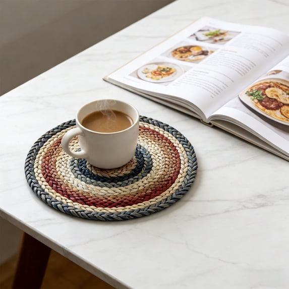 Bohe Placemat Set of 4, Round Woven Place Mats Heat Resistant for Table ...