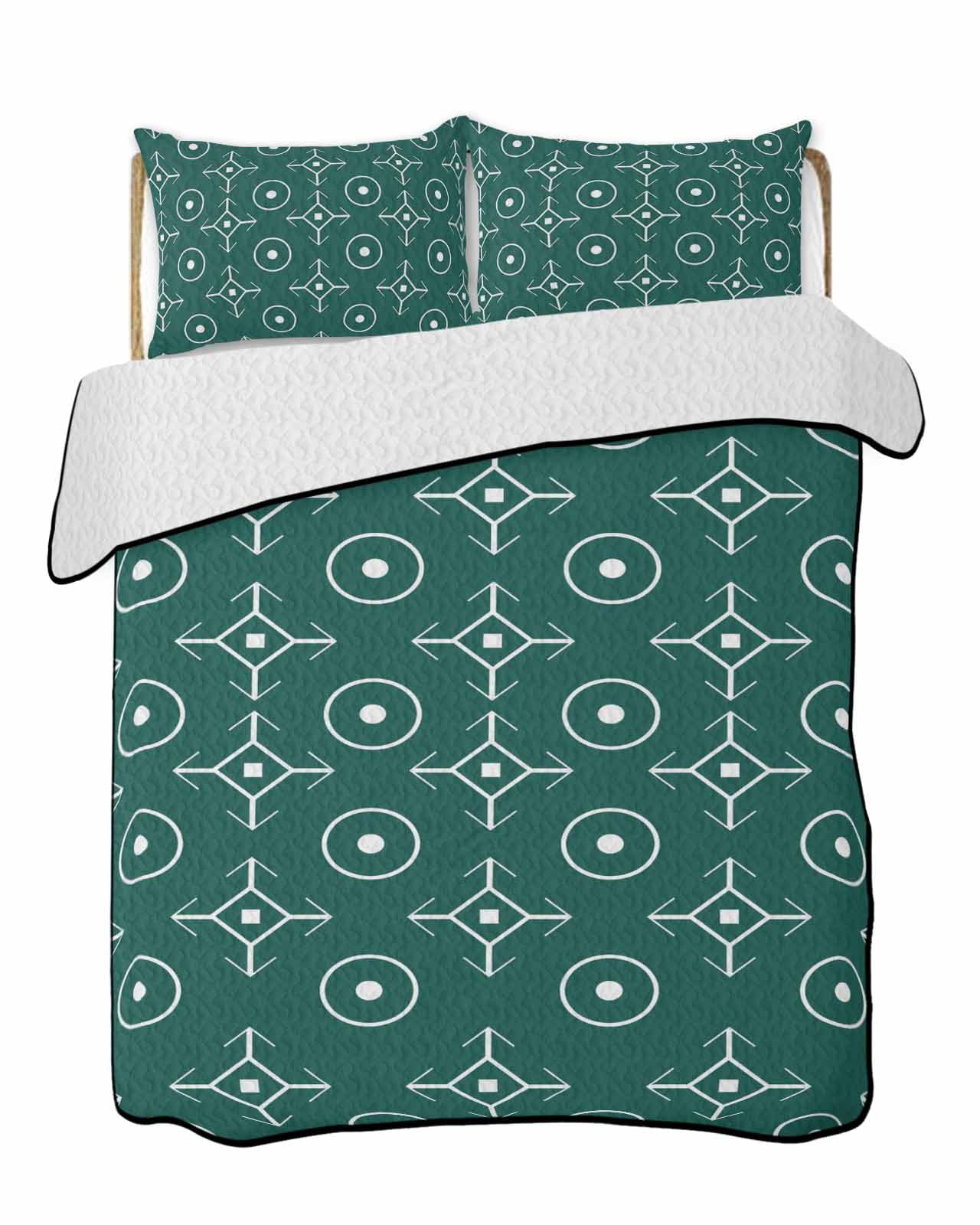 Bohemia 3 Pieces Quilt Set, 1 Quilt with 2 Shams, Abstract Gingham ...