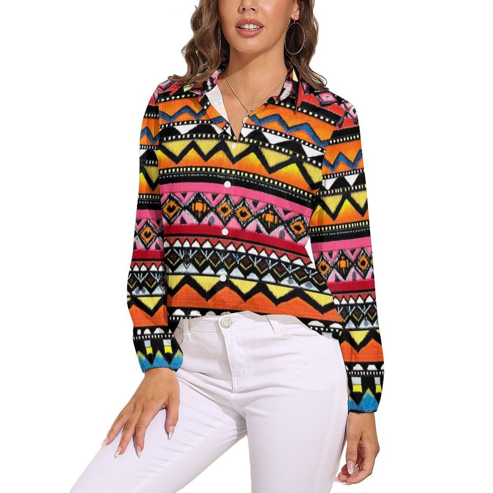 Bohemia 3D Blouse Spring Long Sleeve Casual Blouses Woman Simple Modern ...