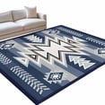 Bohemia Aztec 5x8ft Non Slip Area Rug Blue Geometric Country Farmhouses ...