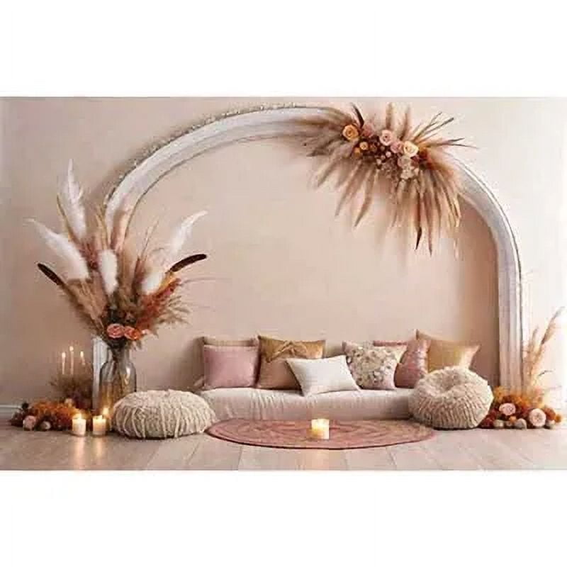 Bohemia Birthday Party Backdrop Photography Living Room Flower Thatch ...